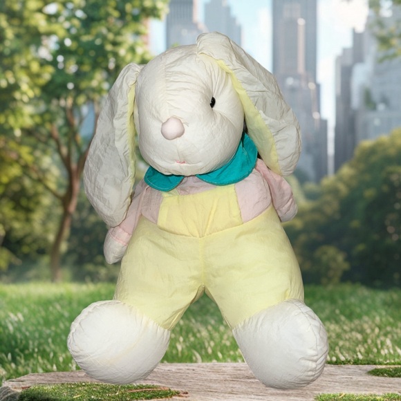Toys | Vtg Bunny Rabbit Nylon Parachute Plush Stuffed Animal Yellow ...